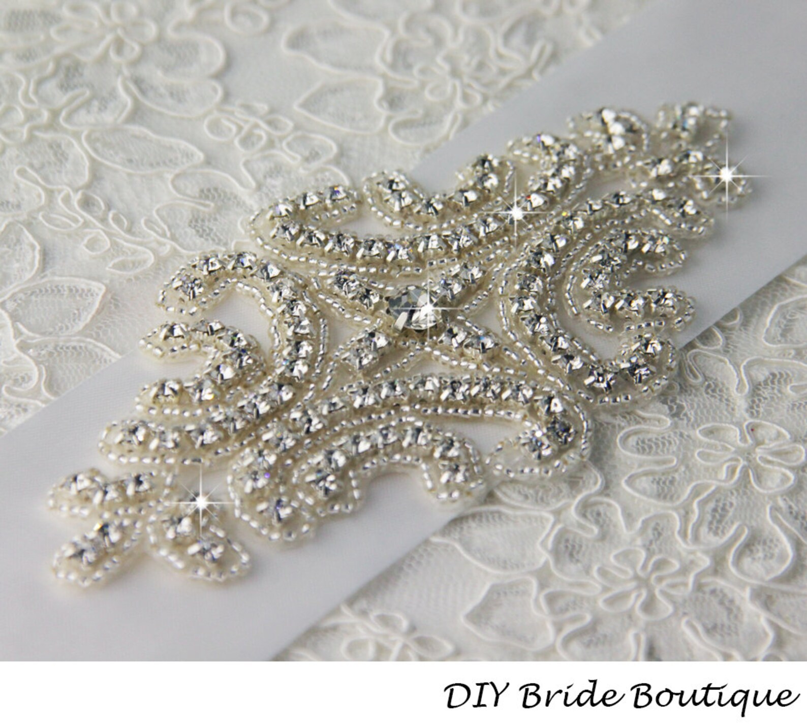 Crystal Applique Rhinestone Applique Wedding Applique | Etsy