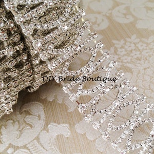 12" Rhinestone Trim, Art Deco Rhinestone Chain, Gatsby Rhinestone ...