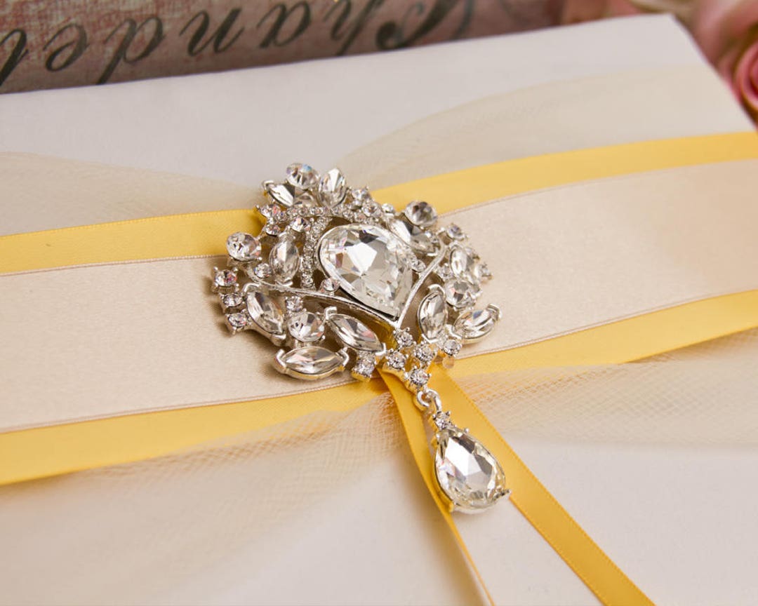 Rhinestone Brooch, Large Crystal Brooch , Wedding Broach for DIY ...