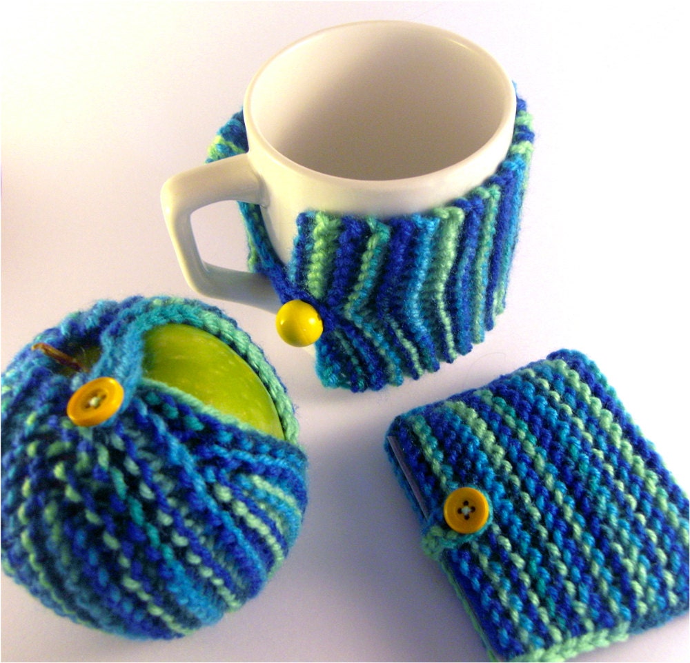 Tea Bag Tote KNITTING PATTERN Cup Cozy Pattern Coffee Cozy - Etsy