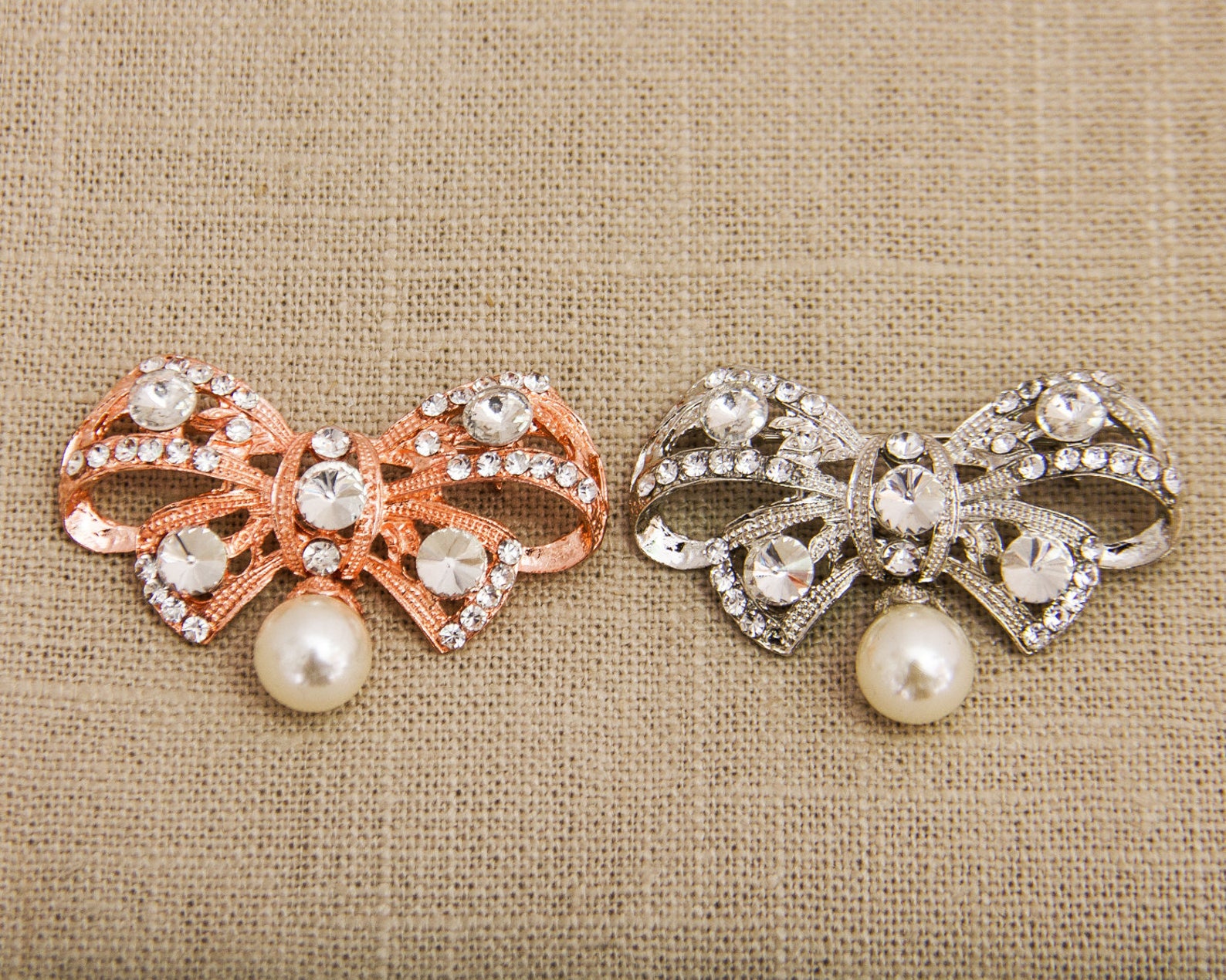 Bow Wedding Brooch Rhinestone Brooch Bridal Brooch Crystal Brooch Pearl ...