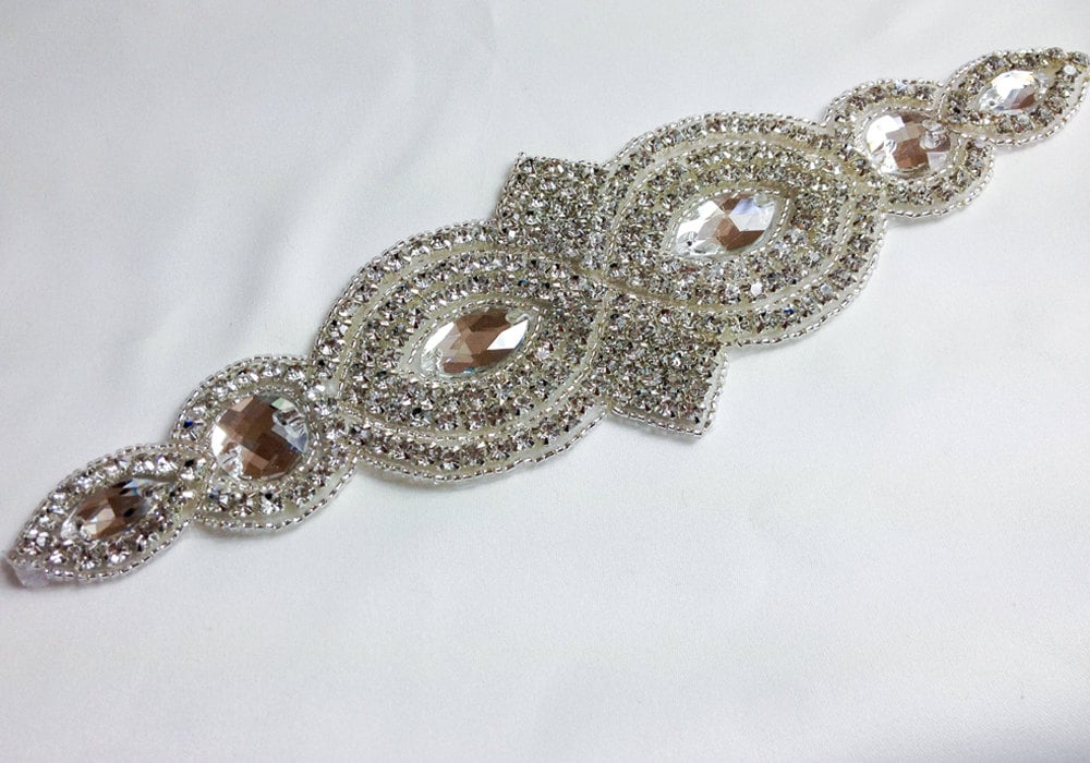 Crystal Applique Rhinestone Applique Wedding Applique - Etsy