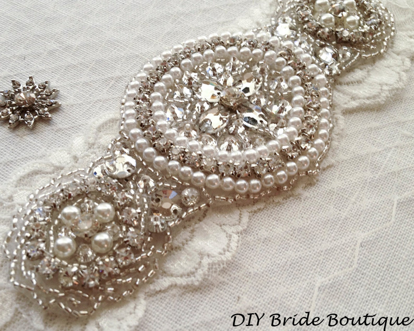 Rhinestone Applique ART DECO Crystal Applique Wedding - Etsy