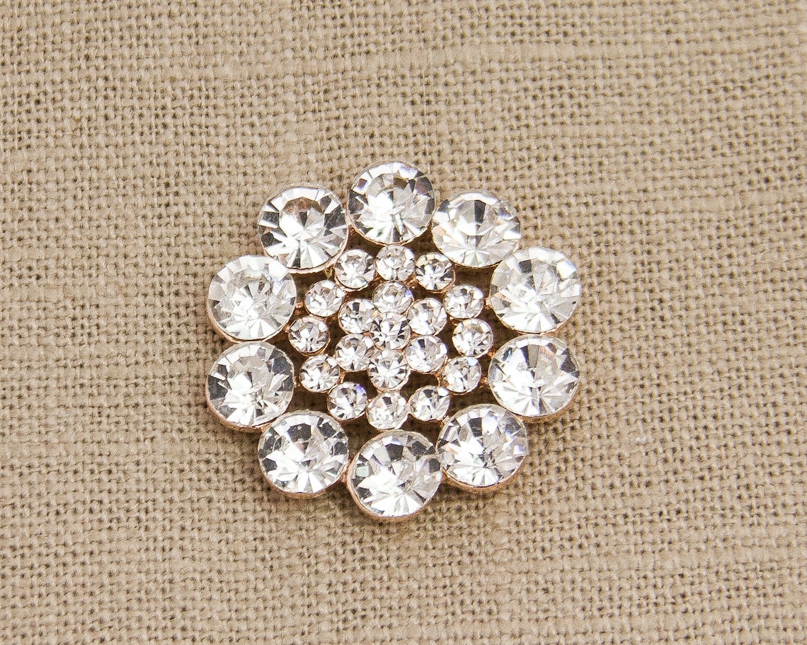 5 Rhinestone Buttons Rose Gold Rhinestone Button Rose Gold - Etsy