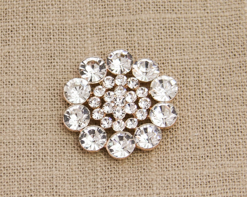 5 Rhinestone Buttons Rose Gold Rhinestone Button Rose Gold - Etsy