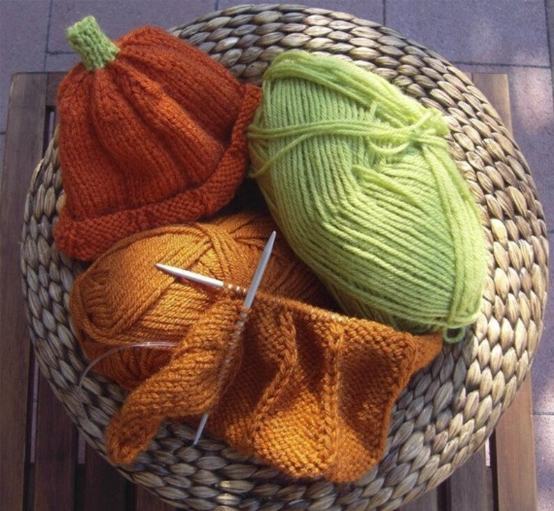 Pumpkin Hat Pattern - PFD Knitting Pattern - Pumpkin Hat Tutorial ...