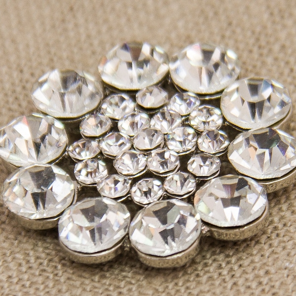 Rhinestone Button - Etsy