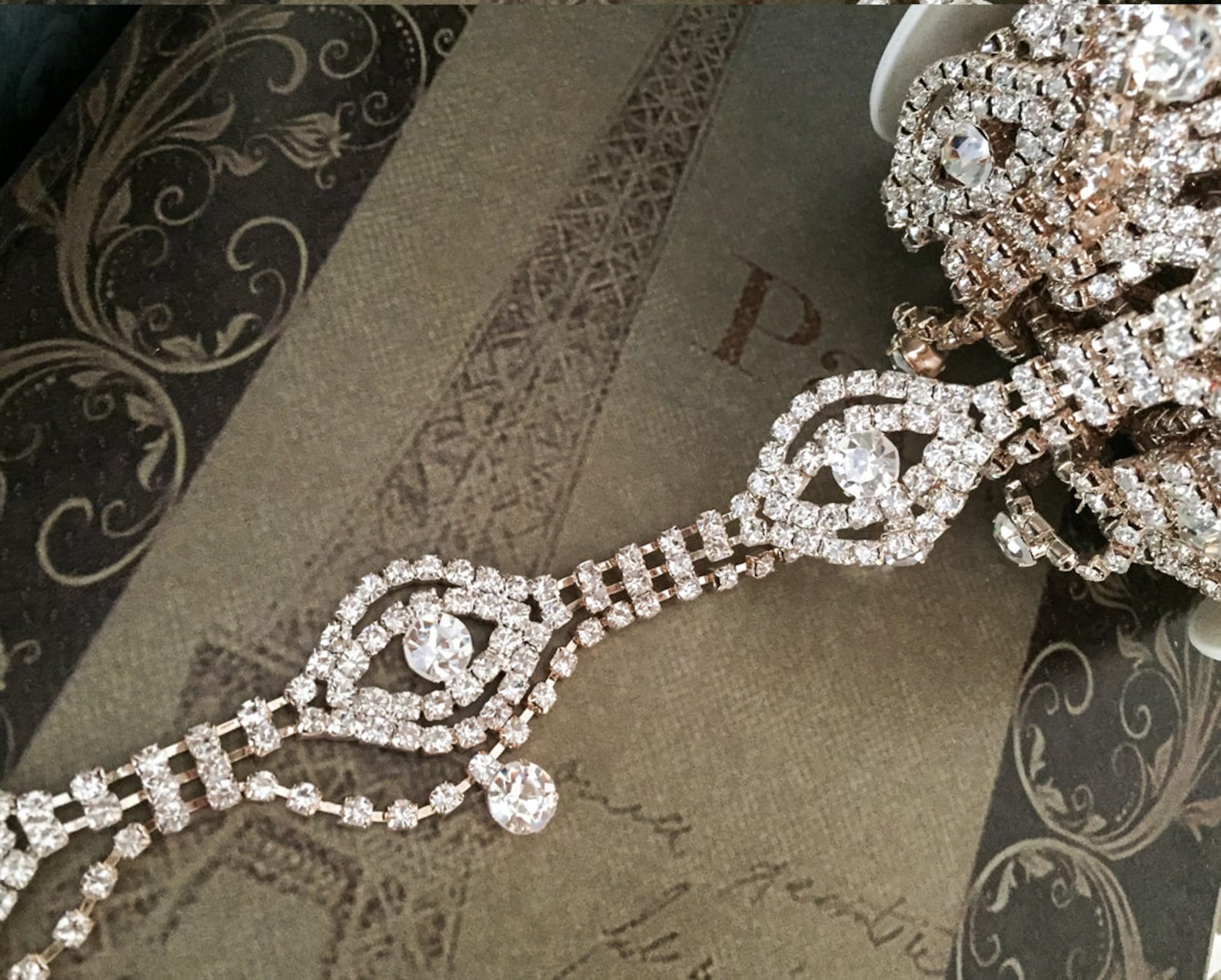 Rose Gold Rhinestone Trim 12 Rhinestone Chain Trim - Etsy