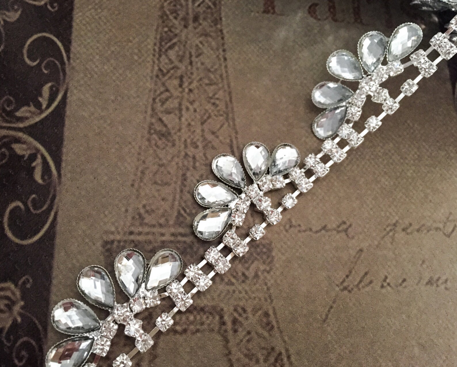 12 Rhinestone Trim Rhinestone Chain Crystal Cupchain - Etsy