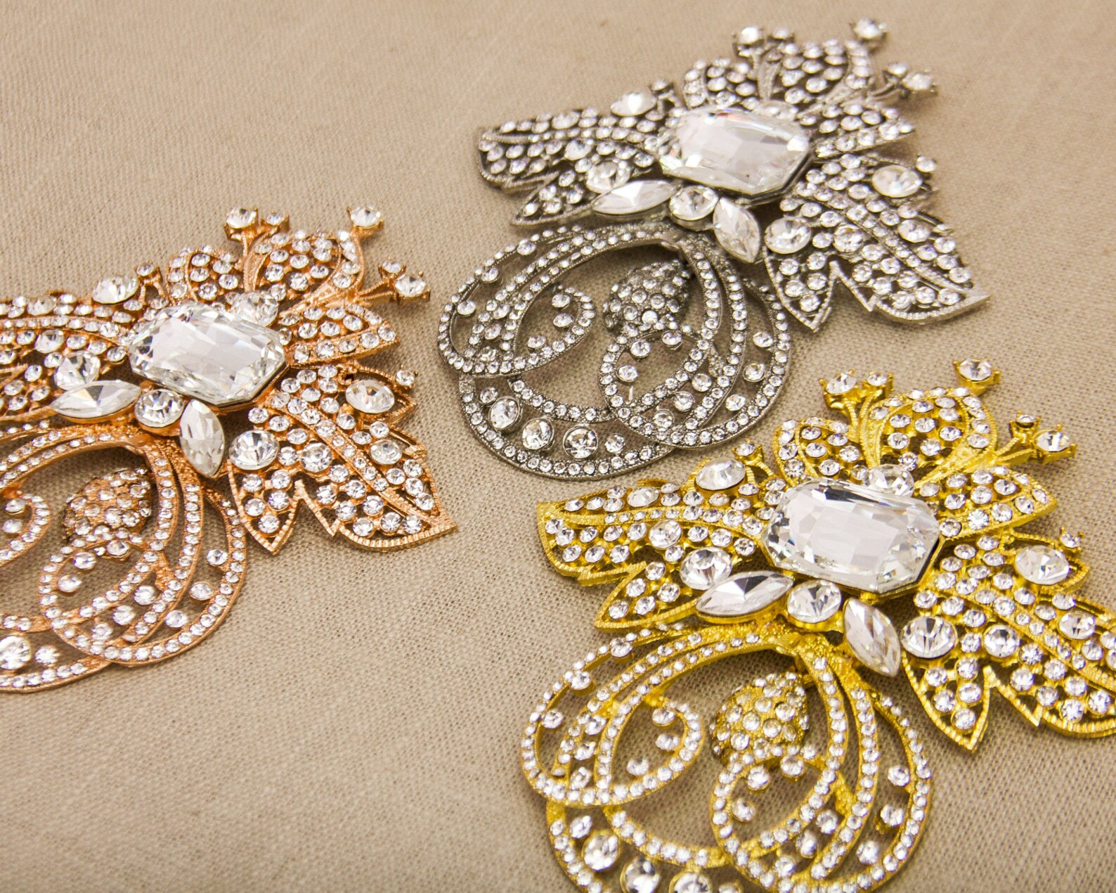 Rose Gold Wedding Brooch Large Rhinestone Brooch Statement - Etsy