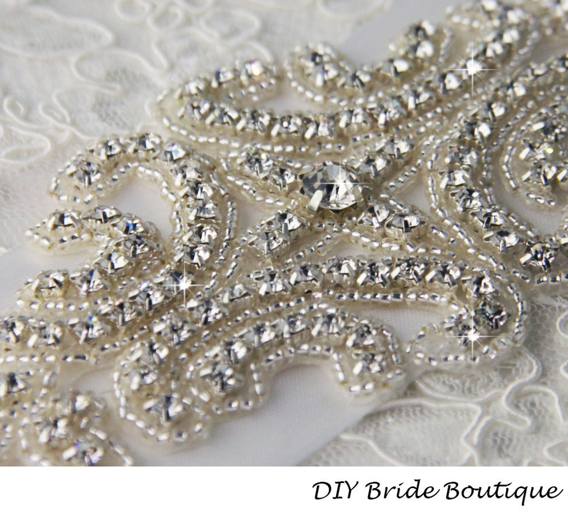 Crystal Applique Rhinestone Applique Wedding Applique | Etsy