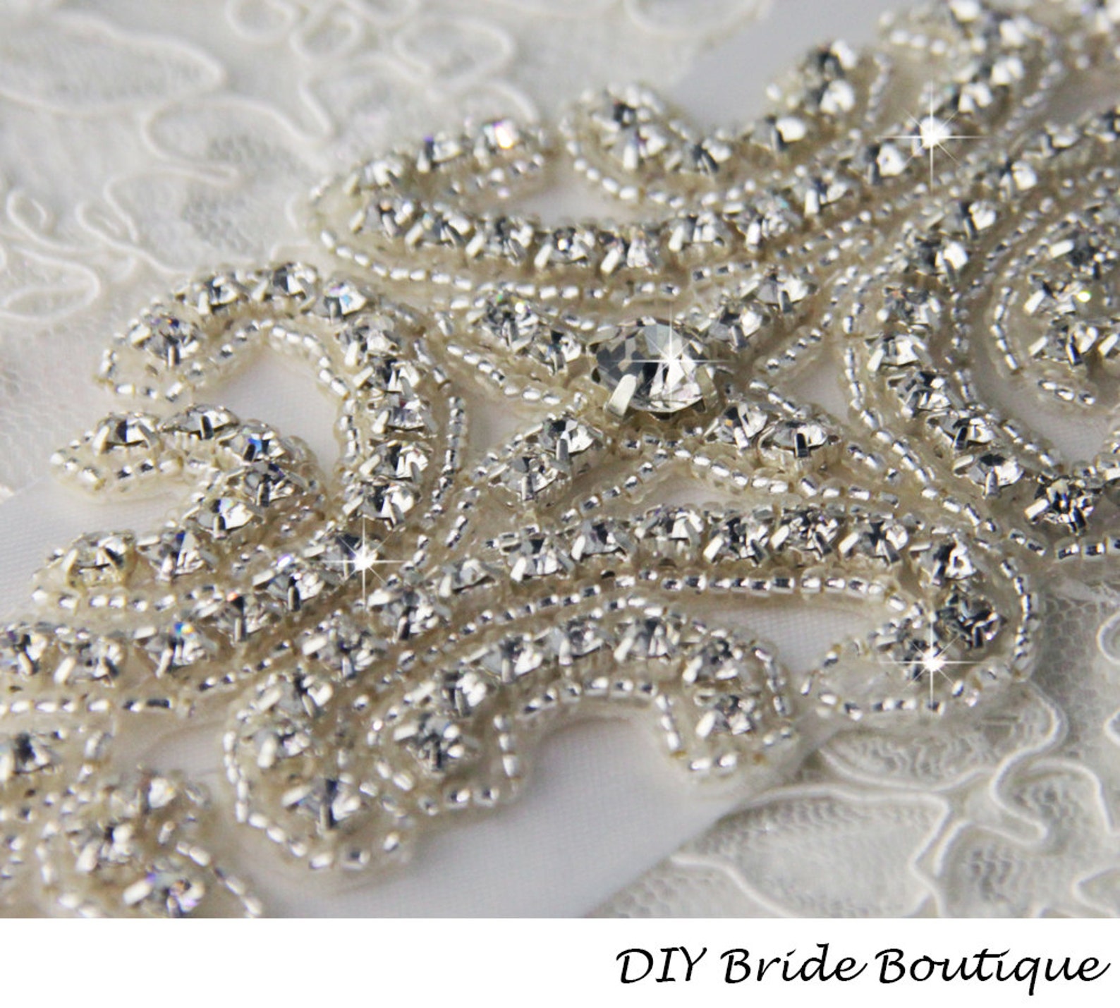 Crystal Applique Rhinestone Applique Wedding Applique | Etsy