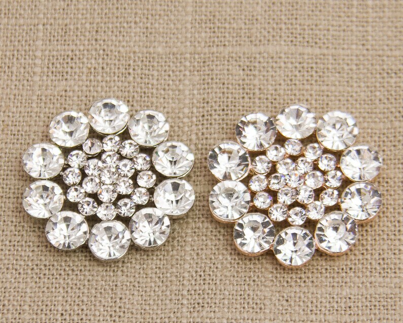 5 Rhinestone Buttons Rose Gold Rhinestone Button Rose Gold - Etsy