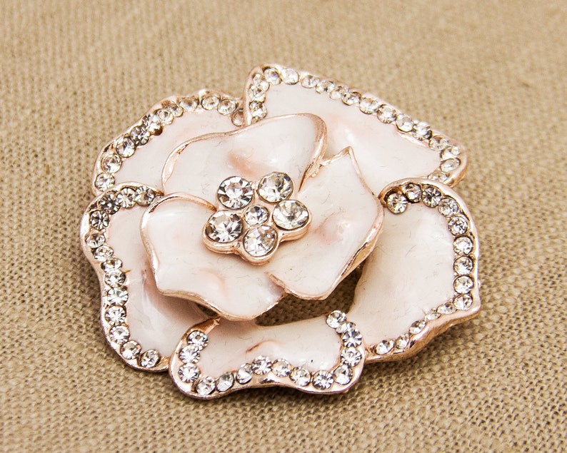 Rose Gold Wedding Brooch Rhinestone Brooch Crystal Brooch | Etsy