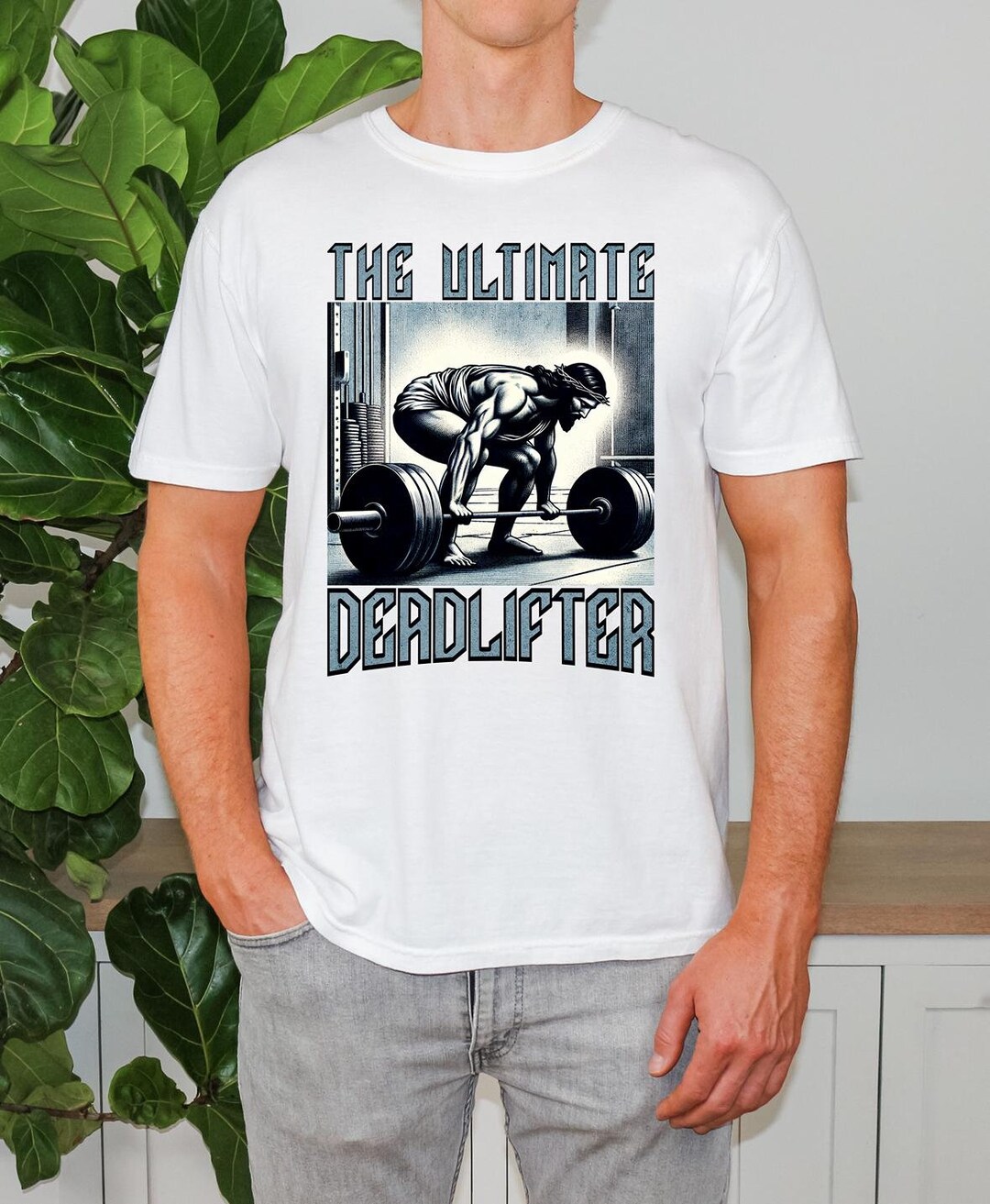 Jesus the Ultimate Deadlifter Pump Cover Oversized Gym Shirt Christian ...