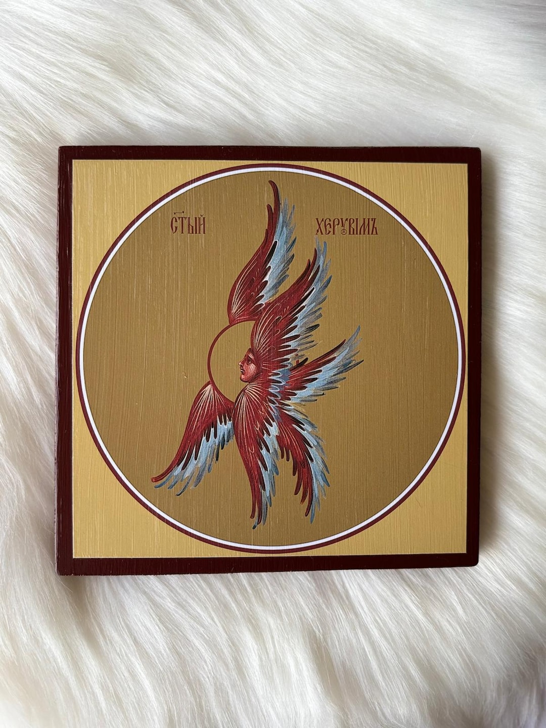 Orthodox Red Cherubim Icon - Etsy