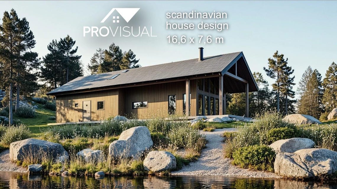 SCANDINAVIAN HOUSE Plan, Cozy Nordic Cabin DIY Build, Architectural ...