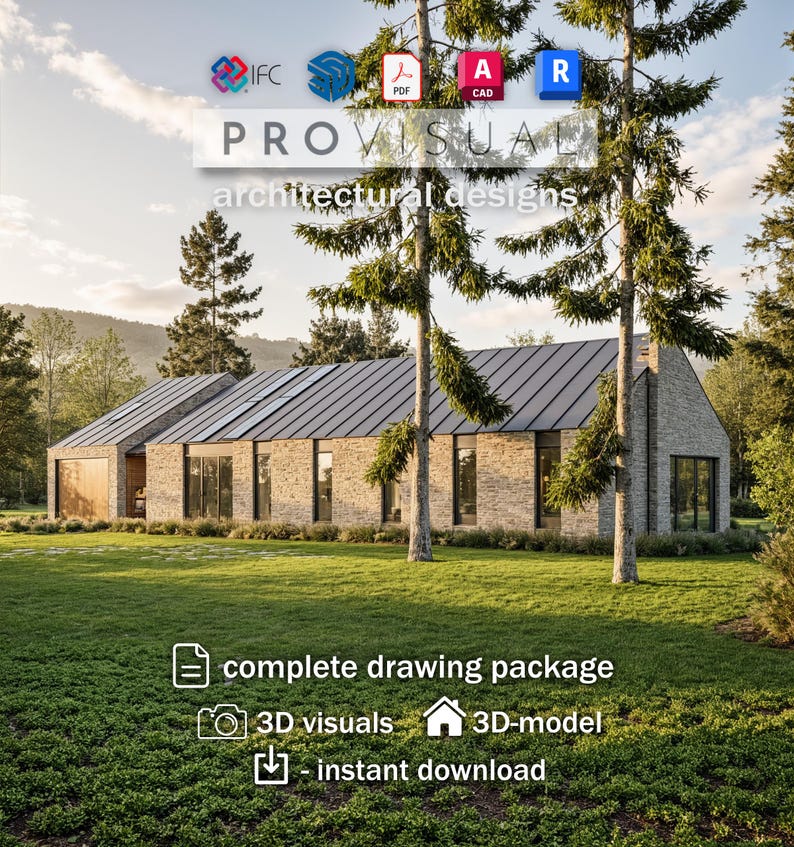 Modern Barndominium Plans – Complete House Blueprints, Architectural ...