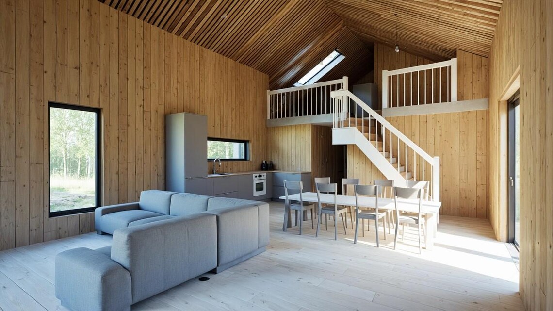 SCANDINAVIAN HOUSE Plan, Cozy Nordic Cabin DIY Build, Architectural ...