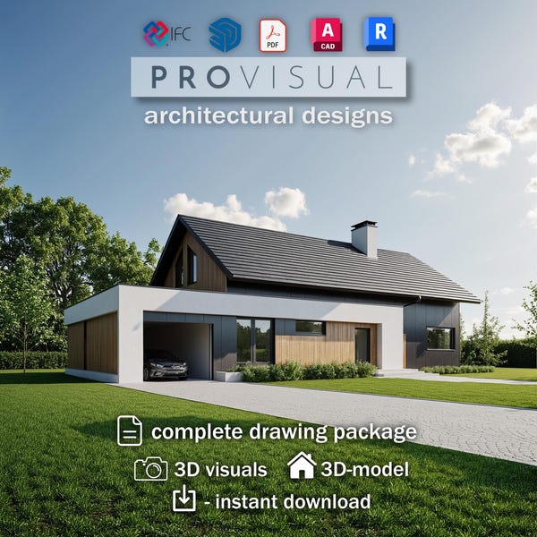 Modern House Design Plan - Etsy UK