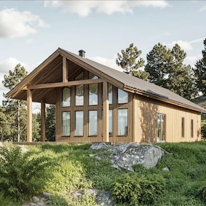 SCANDINAVIAN HOUSE Plan, Cozy Nordic Cabin DIY Build, Architectural ...