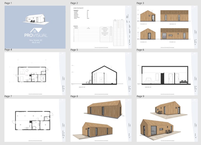 Little Home Tiny House CABIN FLOOR PLANS With Loft, Architectural ...