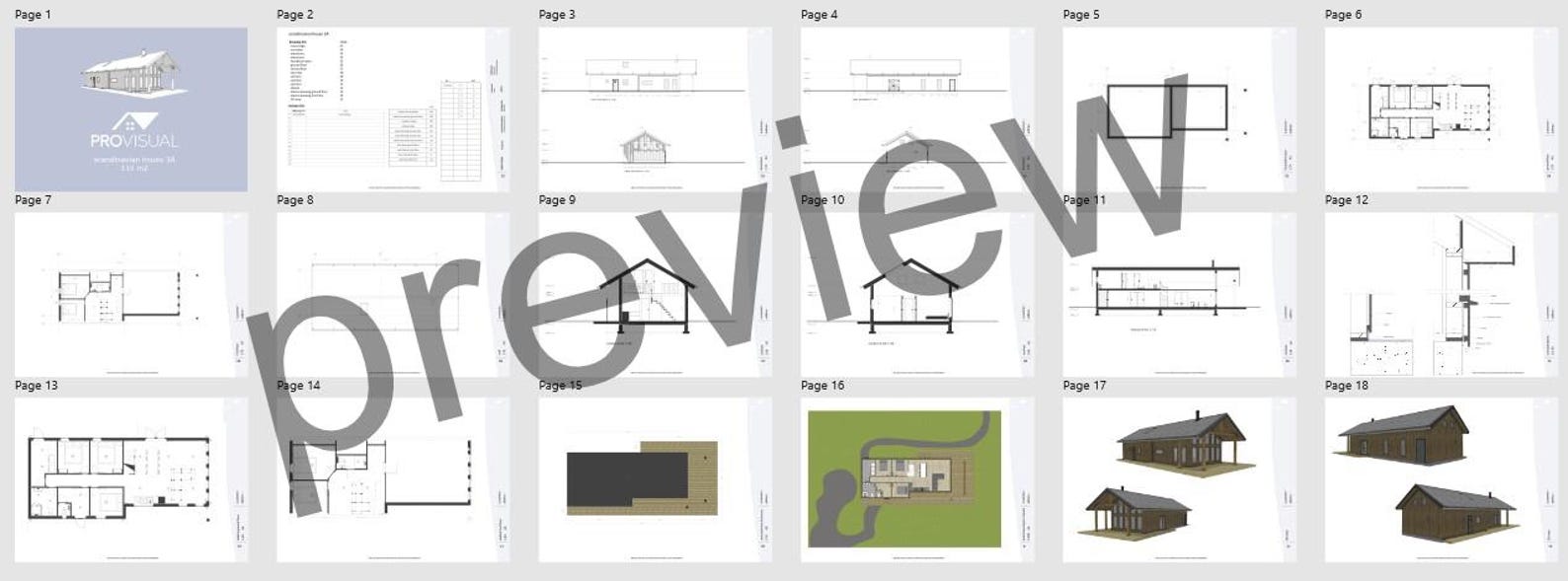 Scandinavian House Plan: Cozy Nordic Cabin Design (PDF + 3D Model) - Etsy