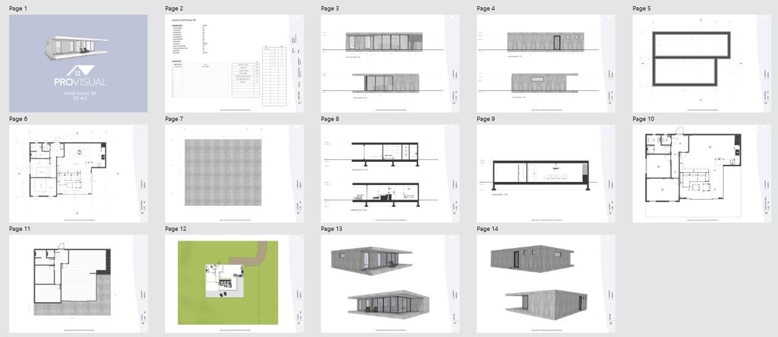 Modern Tiny House Plans – 1-story 2-bedroom Concrete Home Design, Small ...
