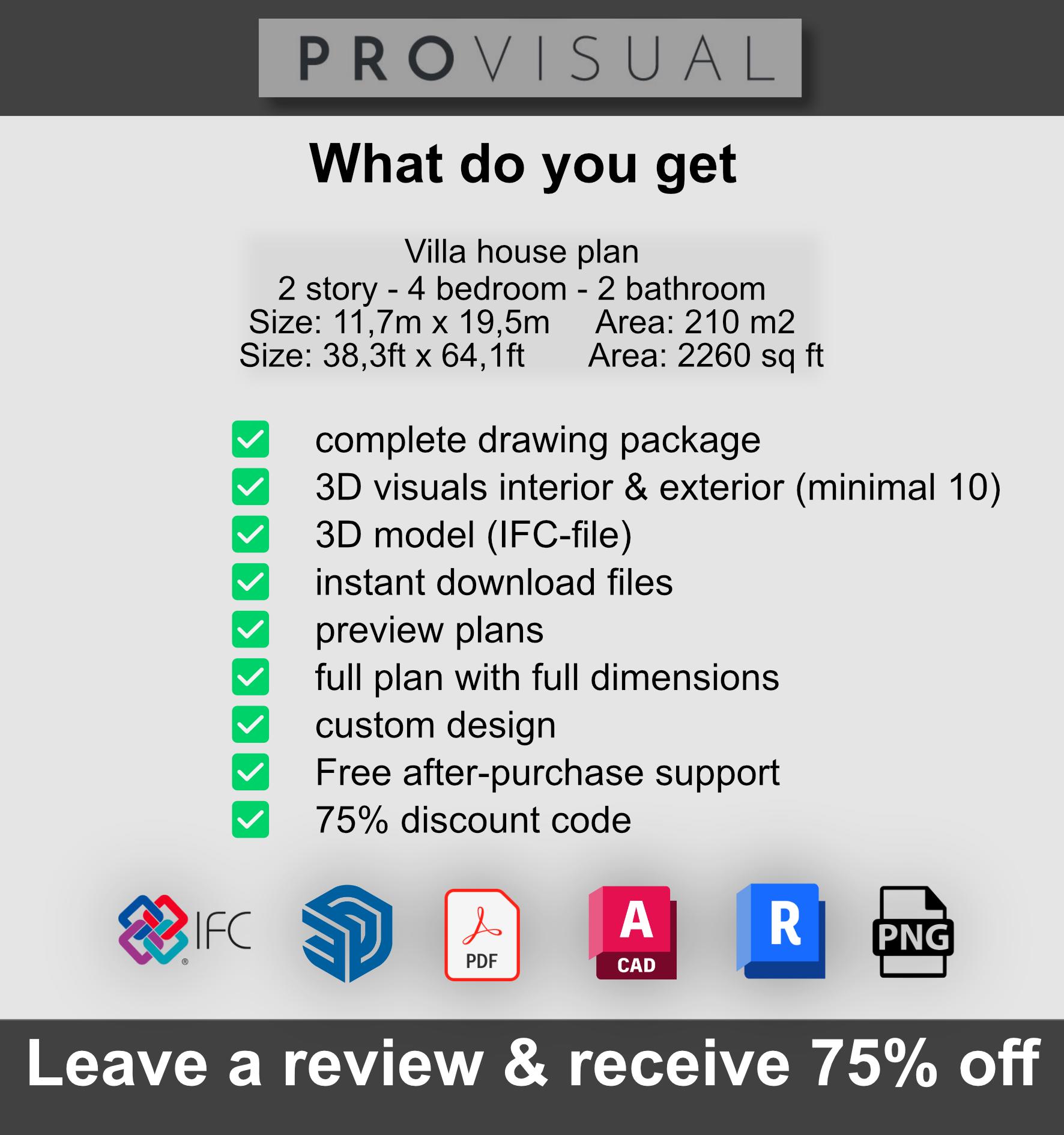 Modern Villa House Plan – 4 Bedroom, 2 Story Home, 210 M2 (2260 Sq Ft ...
