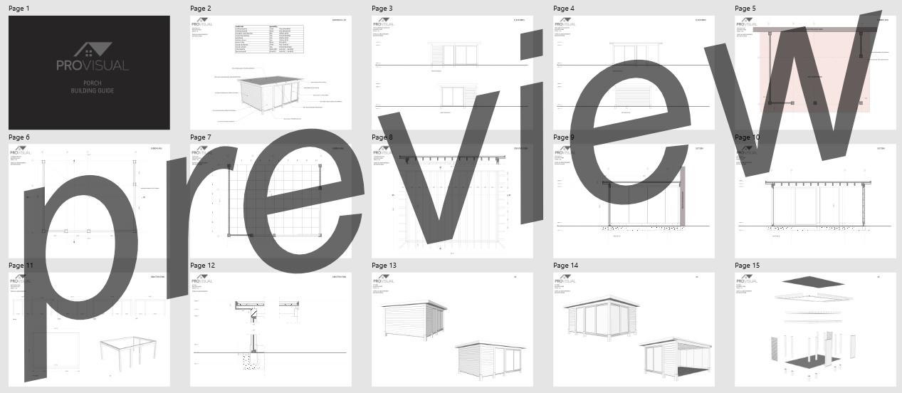 PORCH BUILDING Guide, DIY Build, 6,1x4,7, Veranda Plans, Technical ...