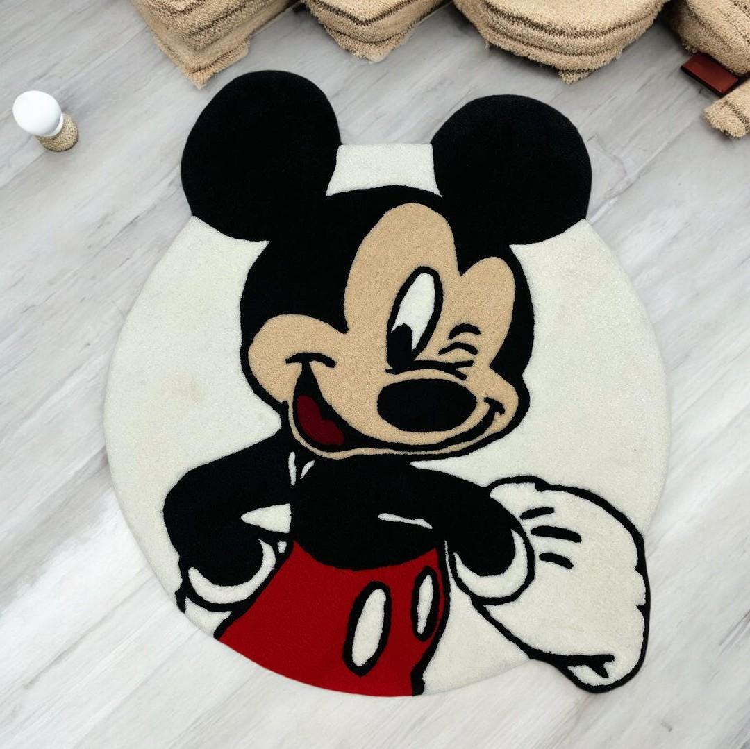 Mickey Mouse Tufting Rug Cute Kids Room Decor Soft & Cozy Area Rug ...
