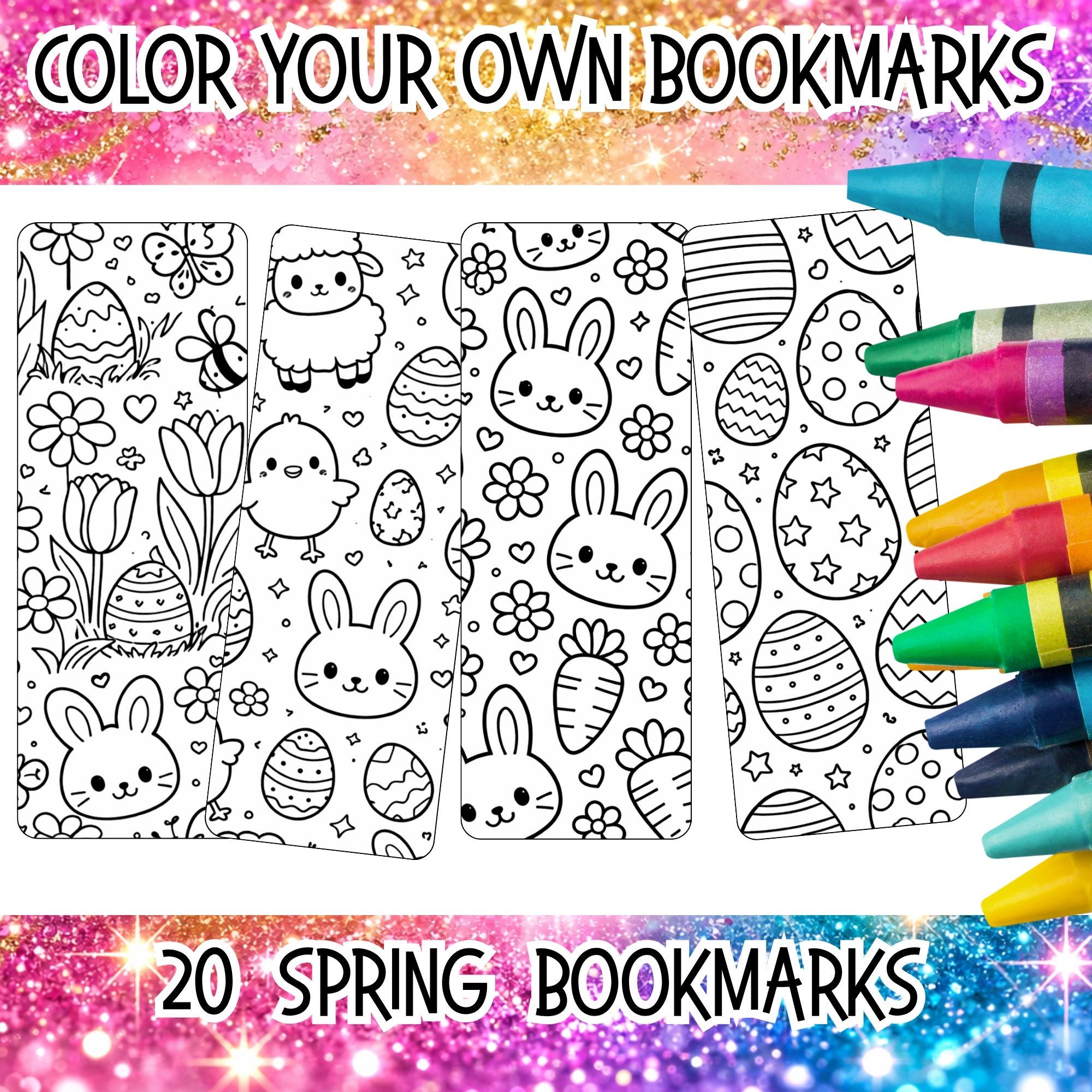 Easter & Spring Bookmarks Coloring Pages - Etsy