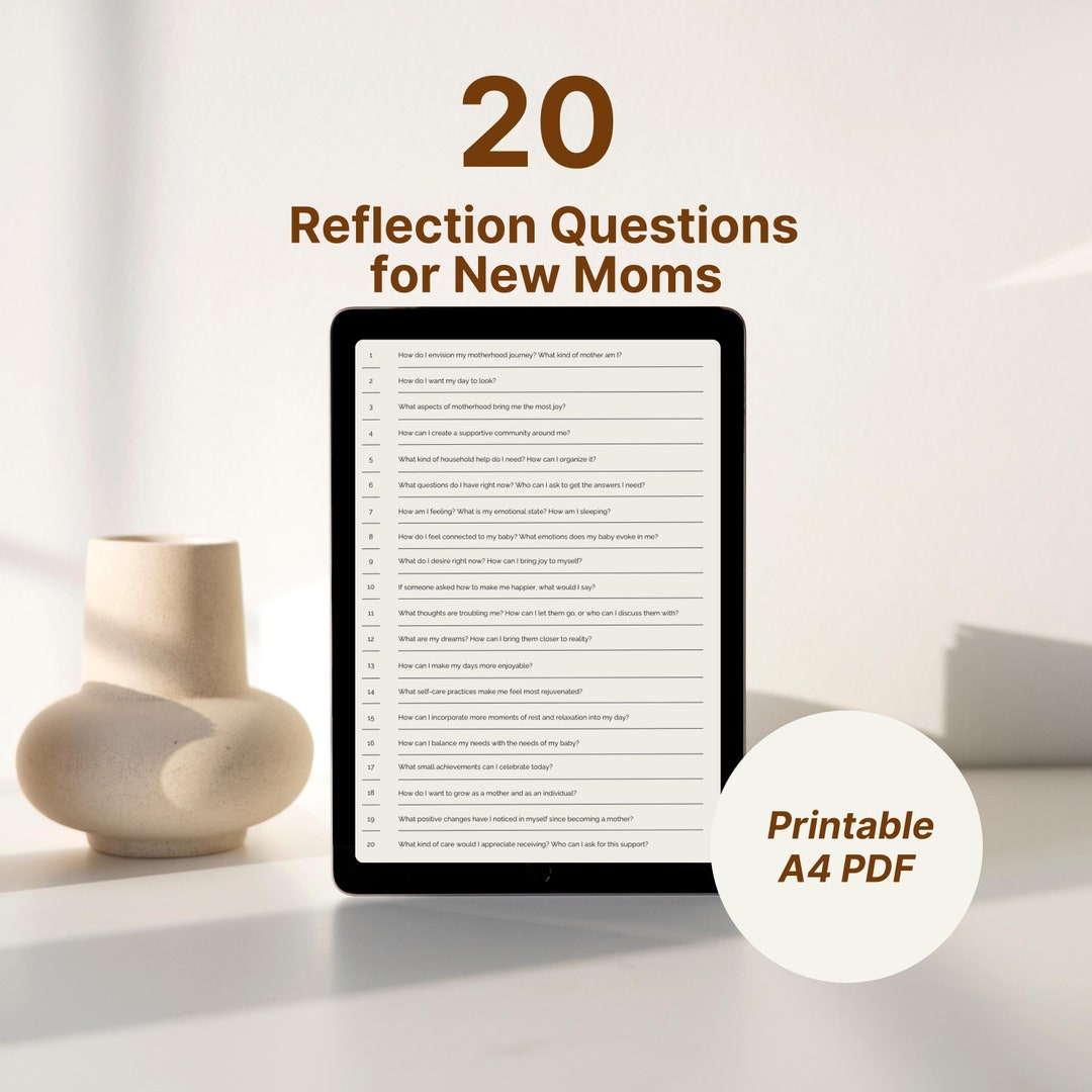 20 Reflection Questions for New Moms - Etsy