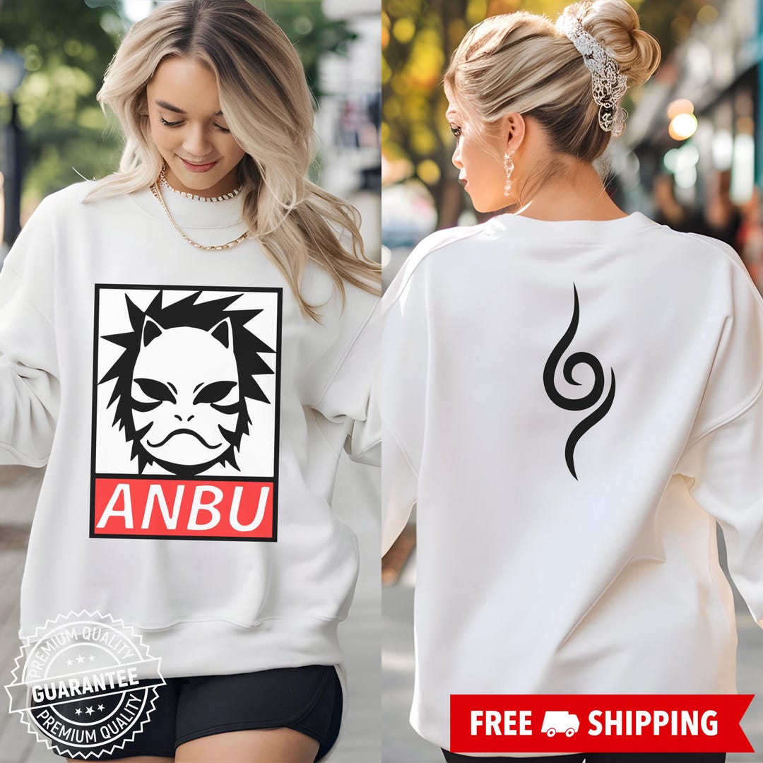 Ninja Anbu Front & Back Design Sweatshirt,anime Shirt,anime Lovers ...
