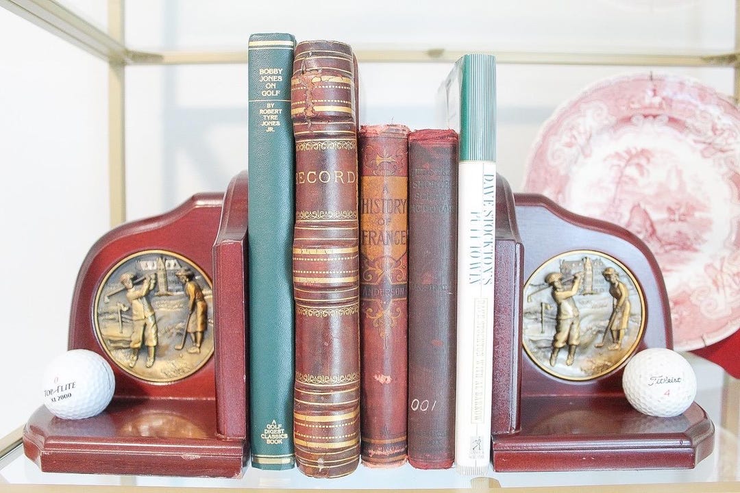 Wooden Lacquer Golf Bookends With Ball - Etsy