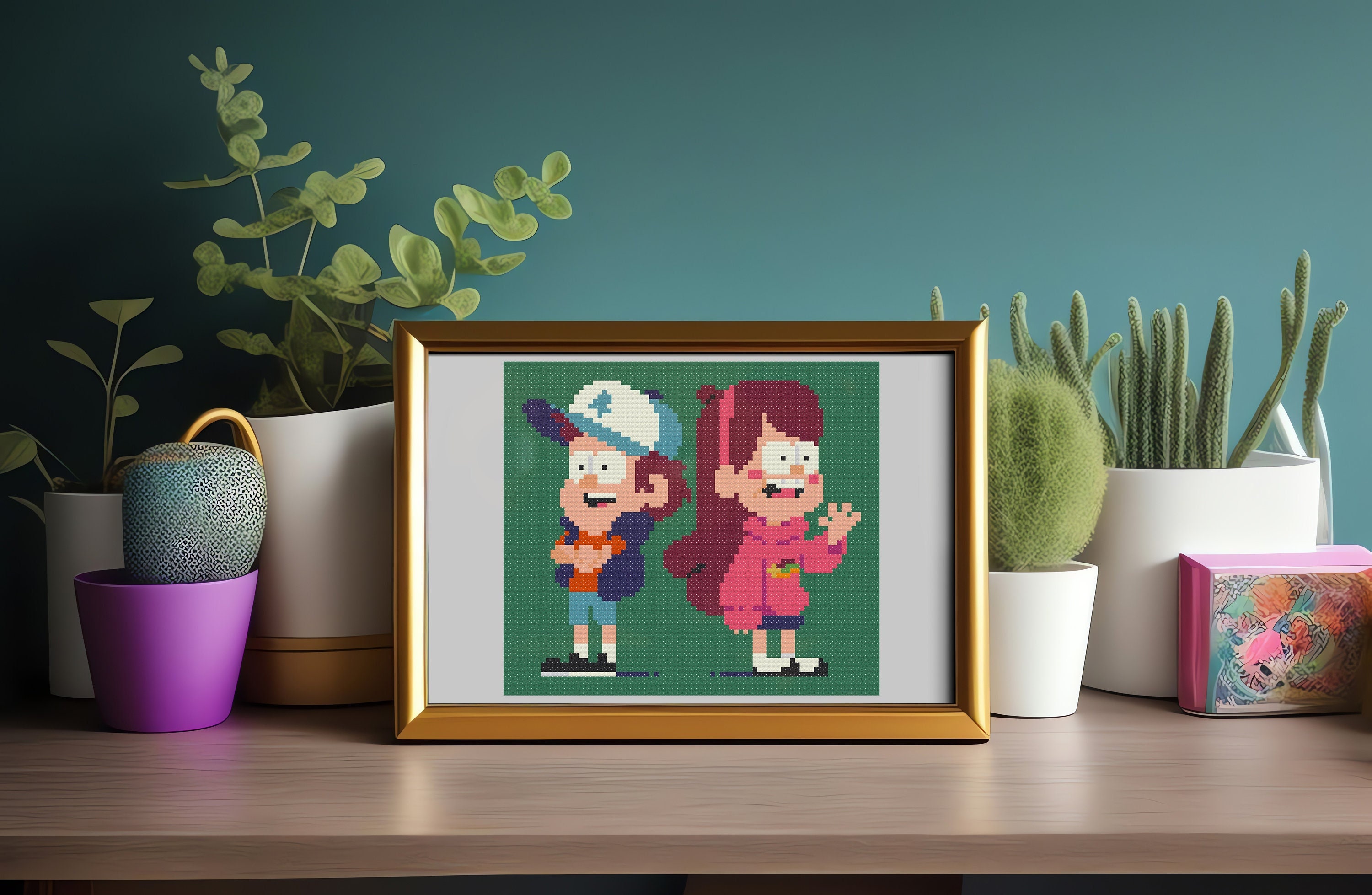 Gravity Falls Cartoon Cross Stitch Pattern: Mabel and Dipper Adventure ...