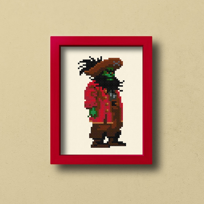 Ghost Pirate Lechuck Cross Stitch Pattern - Inspired by Monkey Island ...