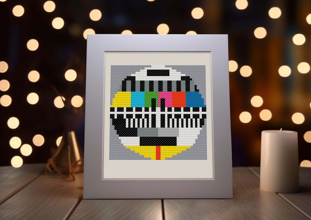 Vintage CRT TV Test Pattern Cross Stitch Pattern Philips Circle Design ...