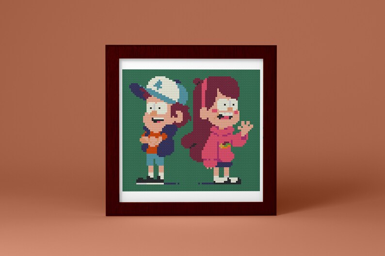 Gravity Falls Cartoon Cross Stitch Pattern: Mabel and Dipper Adventure ...