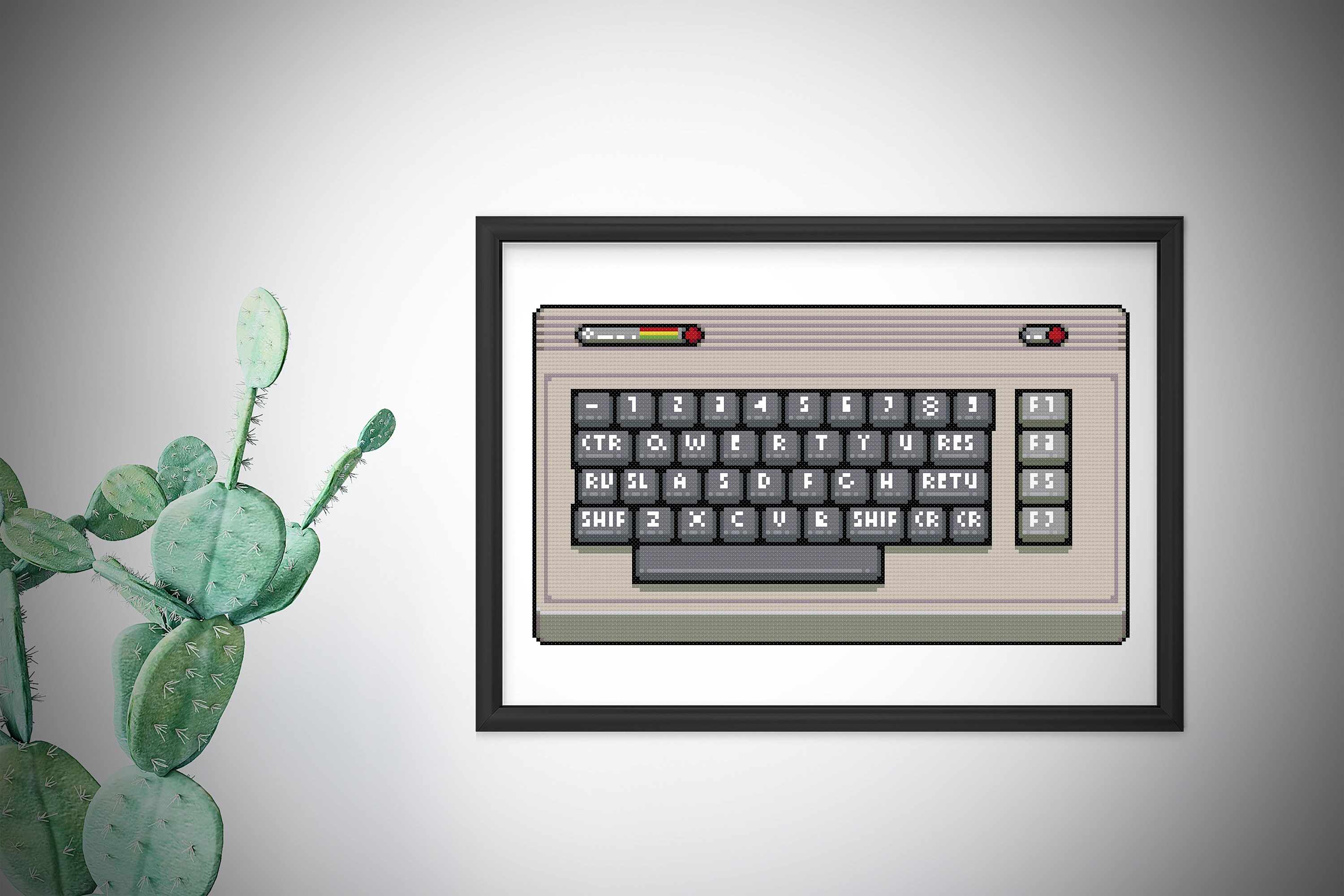 Retro Commodore 64 Pixel Art Cross Stitch Pattern | Vintage Computer ...
