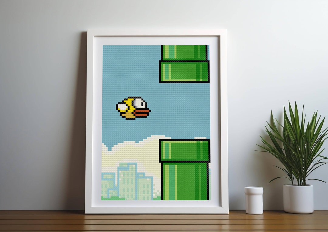 Flappy Bird Cross Stitch Pattern Retro Arcade Video Game Inspired DIY ...