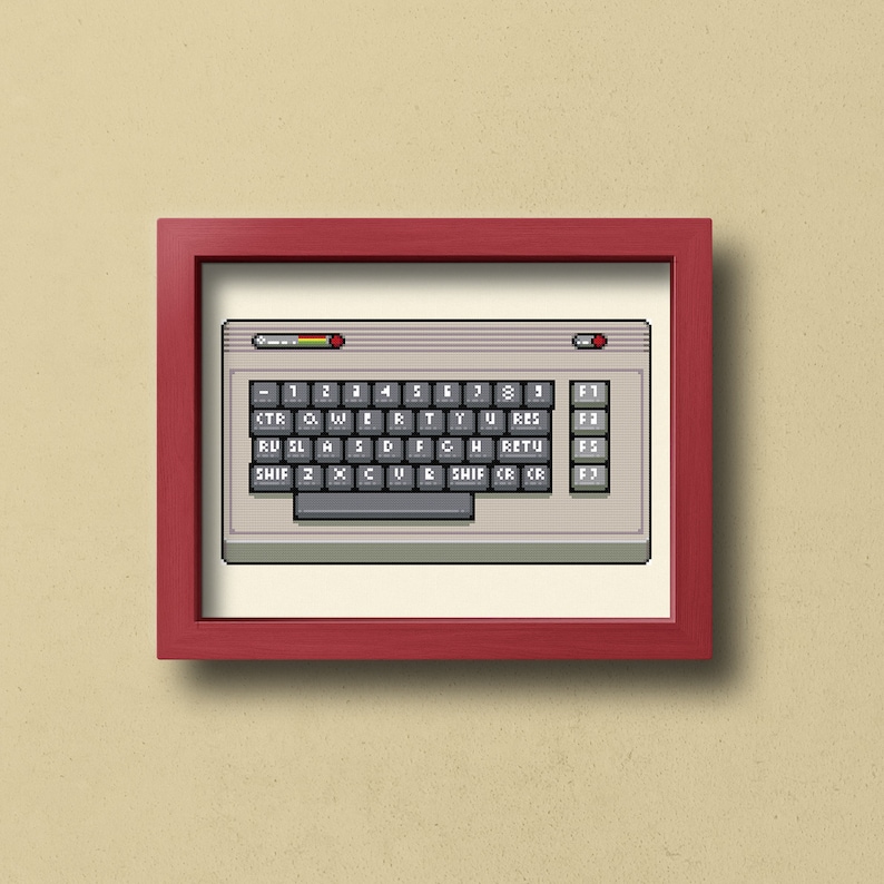 Retro Commodore 64 Pixel Art Cross Stitch Pattern | Vintage Computer ...