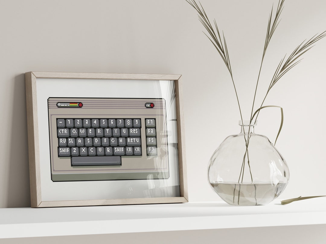 Retro Commodore 64 Pixel Art Cross Stitch Pattern | Vintage Computer ...