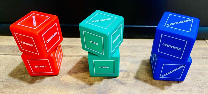 Food Takeout Decision Dice- Date Night Idea-set of 2 Die - Etsy
