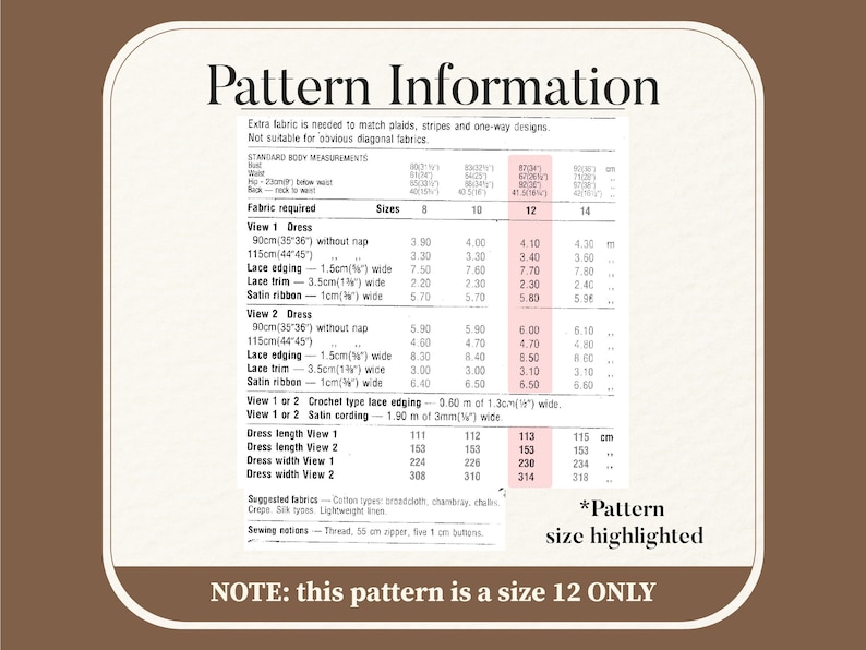 1980s Folk Dress Sewing Pattern: High Collar, Ruffle Trim - Size 12 ...