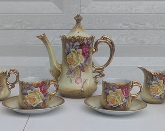 Antique Porcelain- Nippon- Hand Painted Tea Set - Etsy