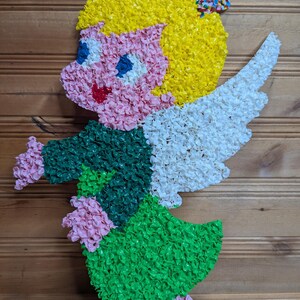 Vintage Melted Plastic Popcorn Christmas Green Angel Decor - Etsy