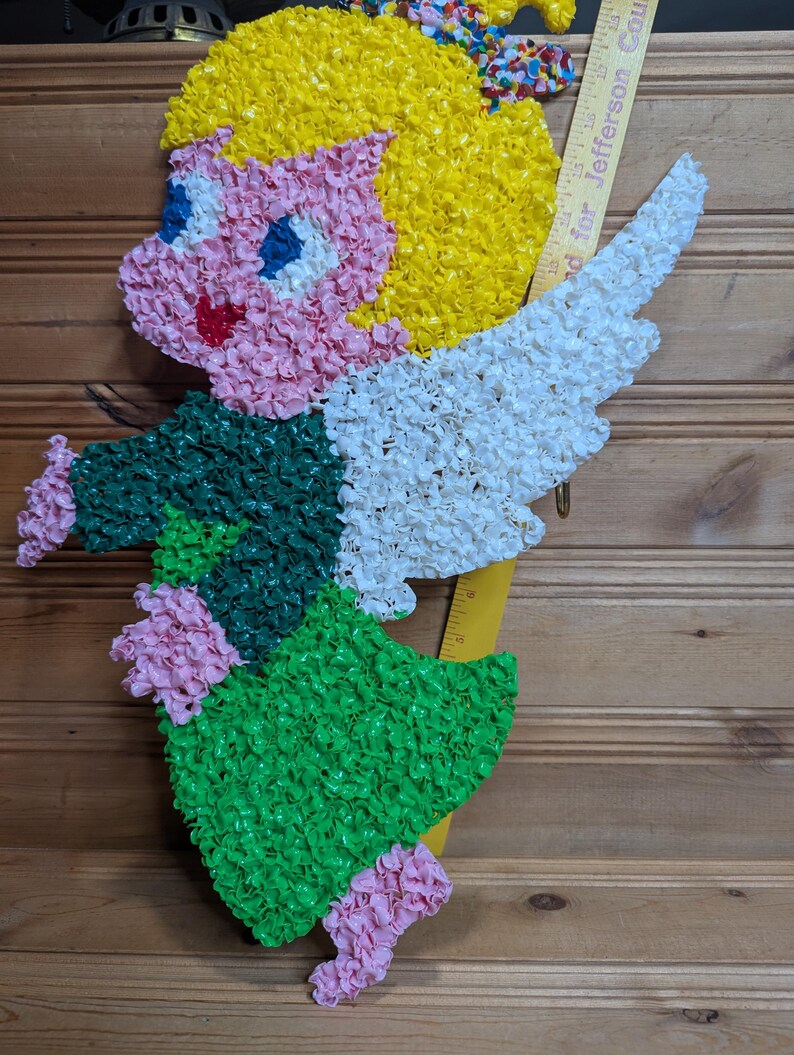 Vintage Melted Plastic Popcorn Christmas Green Angel Decor - Etsy