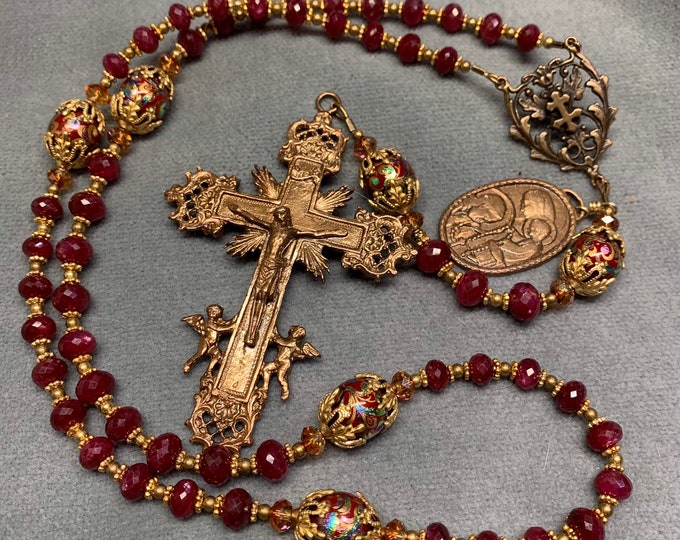 Ruby Rosary With Double-sided Crucifix Bronze Japanese - Etsy