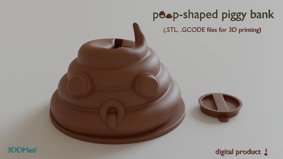 Poop-shaped Piggy Bank (.stl, .gcode Files for 3d Printing ) - Etsy